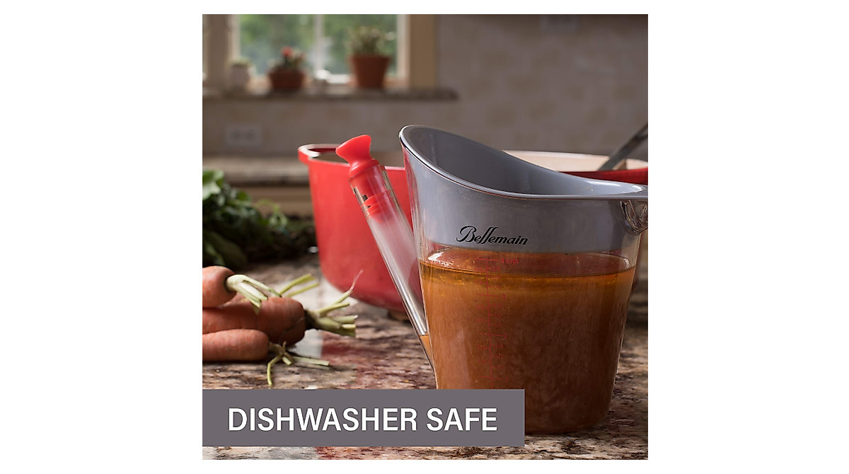 Bellemain 4-Cup Fat Separator/Measuring Cup with Strainer & Fat Stopper ...
