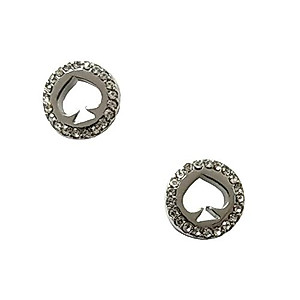 kate spade New York stud earrings Spot the Spade Silver Plated with Pave Crystals
