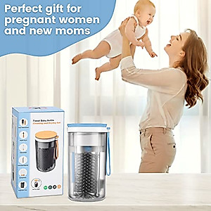 welltop Travel Bottle Cleaner Kit, Portable Baby Bottle Brush Set with Silicone Bottle Cleaning Brush, Built-in Bottle Drying Rack, Nipple Brush, Straw Brush, Bottle Soap Dispenser for Travel Home