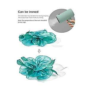 SWEETV Fascinators Hats for Women Tea Party Hat and Gloves Set for Kentucky Derby, Cocktail, Wedding, Fancy Dress Party Blue