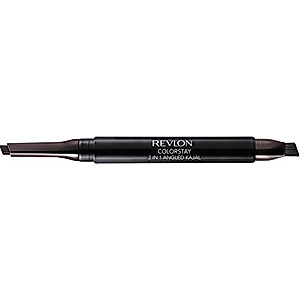Revlon ColorStay 2-in-1 Angled Kajal Eyeliner, Waterproof Eye Makeup with Smudge Brush for Smokey Eyes, Fig (102), 0.01 oz