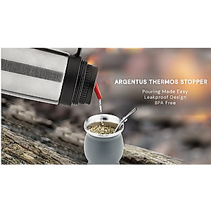 Thermos Stopper Pico de Mate Replacement Part For Stanley Classic Vacuum Insulated Wide Mouth Bottle Thermos (1.1QT, 1.5QT, 2QT) (Black-Red, Set of 1)