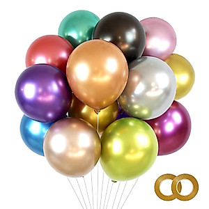 120Pcs Metallic 5 Inch Balloons, Small Balloons Assorted Colors, Chrome Metallic Latex Balloons for Birthday Wedding Party Decorations.(Mixed Color)