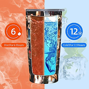 Kiserjens Stainless Steel Insulated Tumbler Vacuum Water Bottle Travel Cup Coffee Mug With Straw,Lid and Brush 20 oz