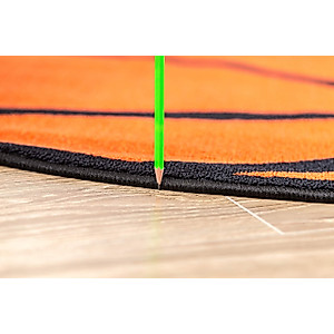 Furnish my Place Basketball Round Play Area Rugs for Kids | Round Shaped | Kindergarten Classrooms and Playrooms | Contemporary | Multicolor | (Basketball 2'2" Round)