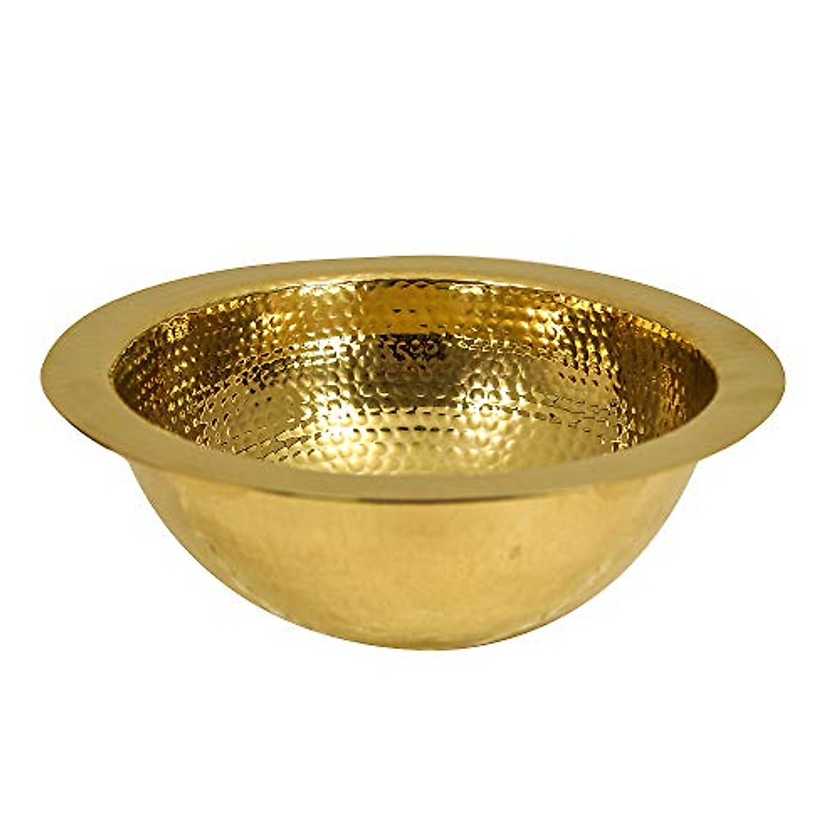 Nantucket Sinks ROB 13 inch Brass Bar Sink Hand Hammered, 13" Diameter x 5.25" High