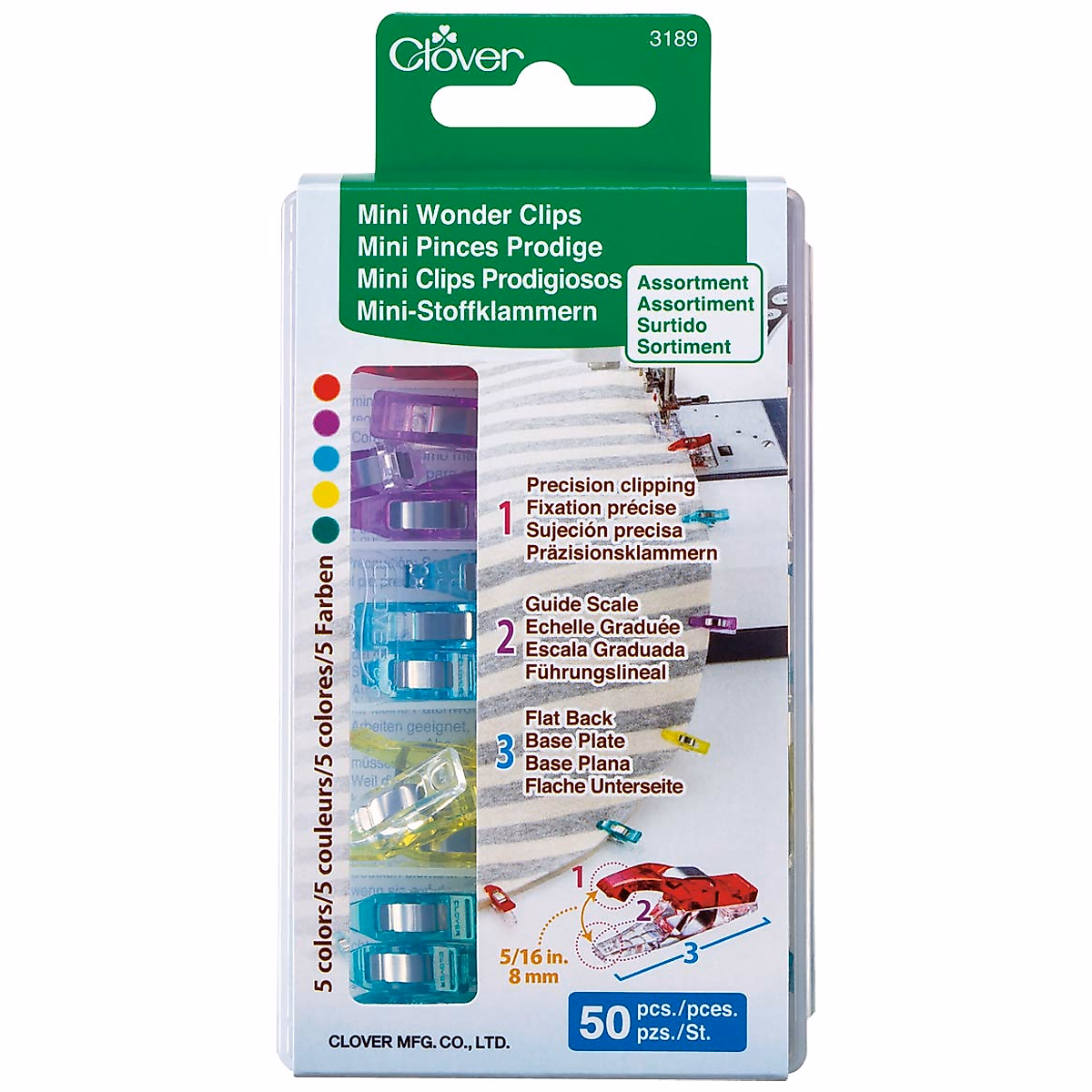 Clover Needlecraft Inc Mini Wonder Clips 50 pcs, Multicolour