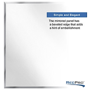 RecPro RV Bathroom Medicine Cabinet | 16” W x 22” H | Two Shelves | Frameless Polished Edge Mirror | Made in USA | White