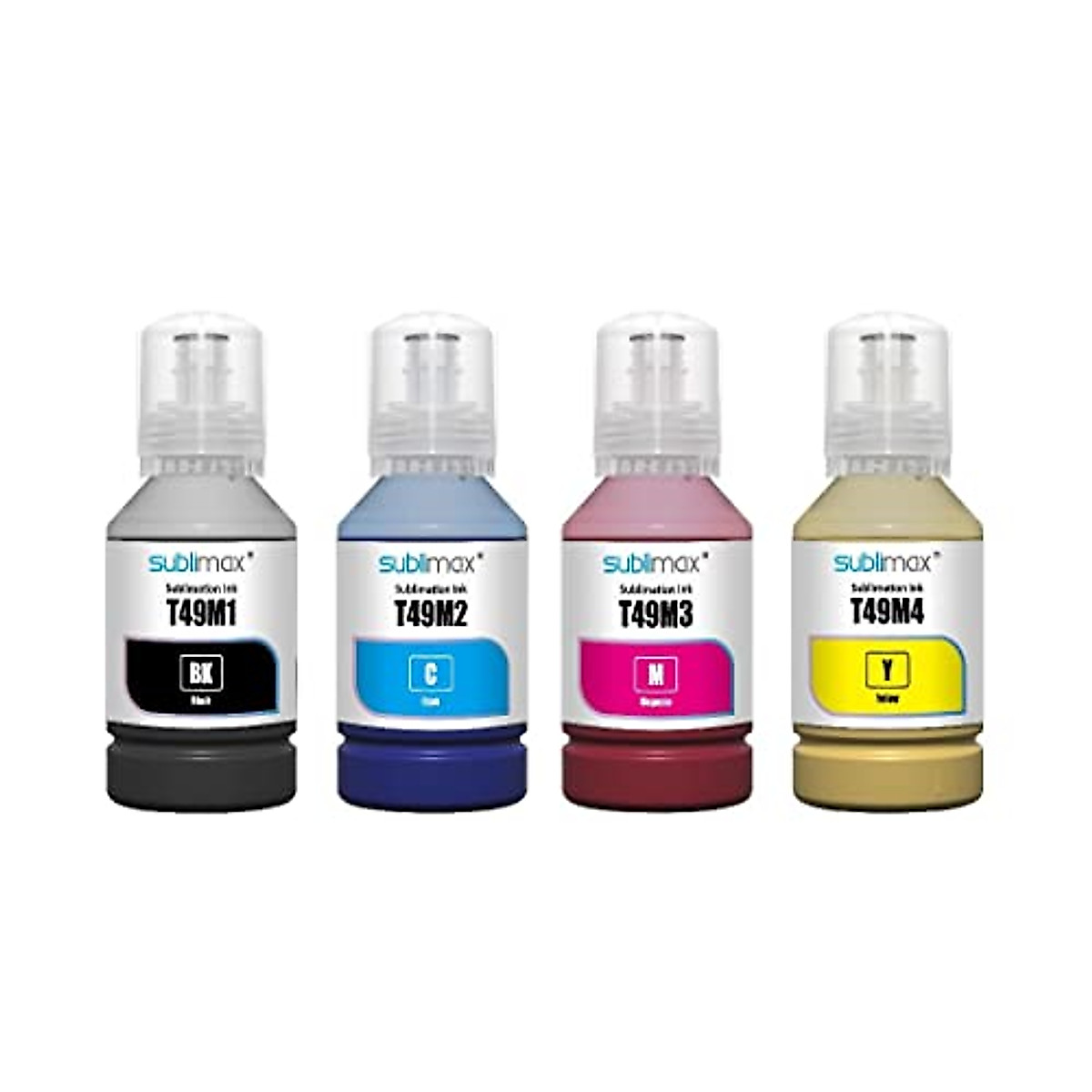 Sublimax Sublimation Ink T49M for Epson F170 and F570 Printer, Cyan Yellow Magenta Black