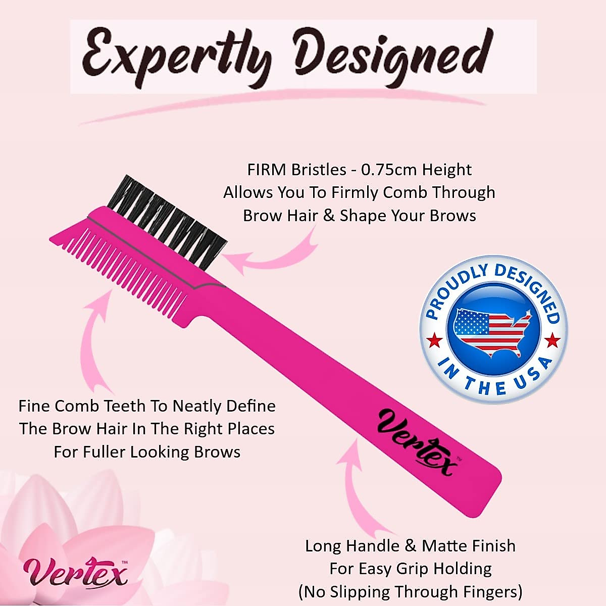 Eyebrow Brush Pencil Comb Kit - Duo Spoolie Thin Angled Real Firm Bristles Filling Blending Definer Techniques For Tint Powder Brow Pomade Gel Makeup Combing Eye Lashes To Shape Eyelashes Growth