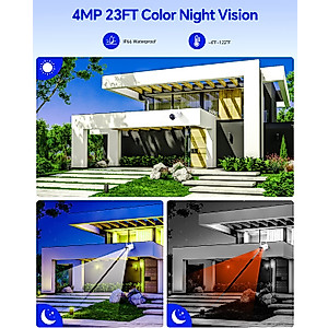 CAMCAMP 100% Wire-Free Wireless 4 Security Camera System with Months Battery Life, 2 Way Audio, APP Remote(Include Base Station & 4 Camera), IP66 Waterproof 4MP Color Night Vision Motion Detection