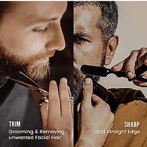 Beard Kit Brush Comb Scissors with Storage Bag Beard Growth Care Gifts for Men (Grooming Set)