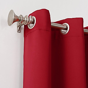 Sun Zero Easton Energy Saving Blackout Grommet Curtain Panel, 40" x 84", Red