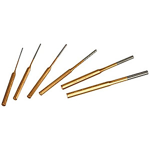 BGS 1655 Pin Punch Set, Gold/Silver/Black, 3-10 x 200 mm, 6-Piece