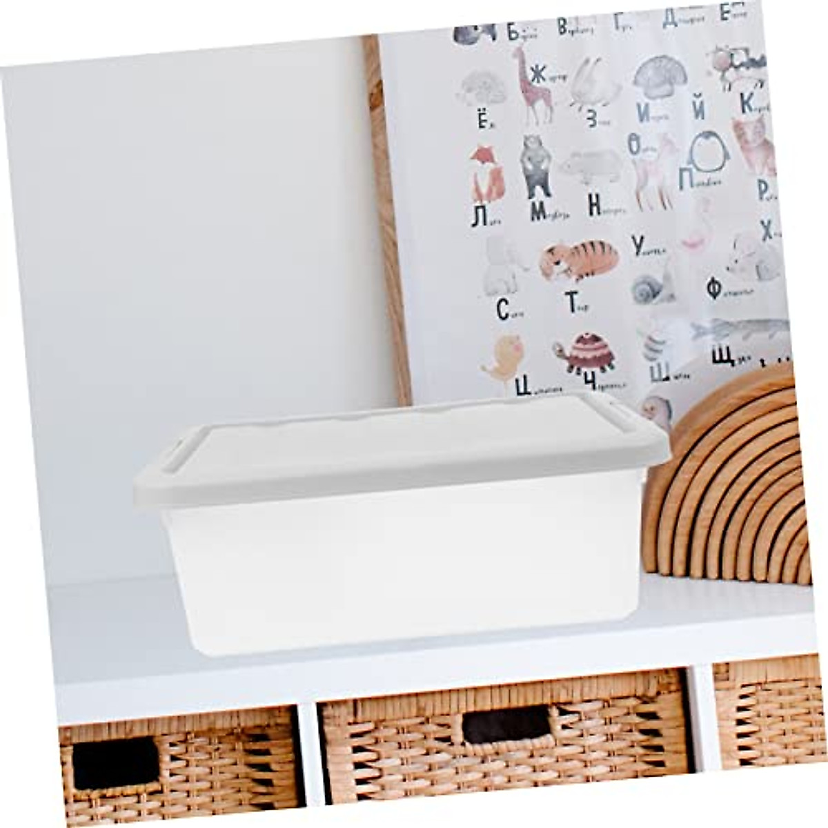 Hemoton Clothes Box Storage Box with Lid Storage Bins with Lids Storage Containers Plastic Bins Storage Bins for Shelves Plastic Containers with Plastic Storage Bins Frosted Pp Clothing