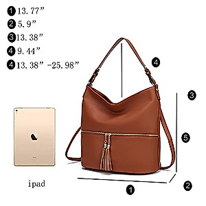 MKF Collection Hobo Purses for Women –Leather Handbag Womens Shoulder bag – Fashion Top Handle Pocketbook Wristlet Wallet Black