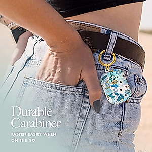 Rifle Paper Co. Airpods Pro Case Cover with Keychain [Wireless Charging Compatible] [Visible LED] Cute Case for Apple AirPods Pro with Floral Design, Anti Scratch, Slim, Shockproof - Garden Party Blue