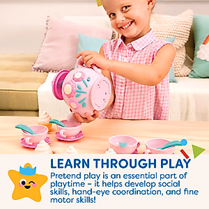 Battat- Play Circle- Singing Teapot – Toy Food – Pretend Play- Kitchen Set – 3 years + (17 Pcs)