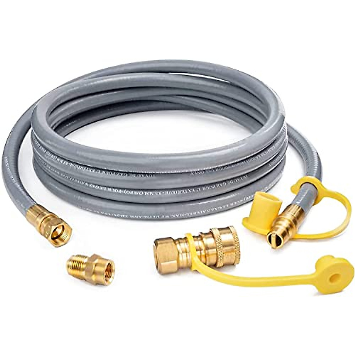 GASPRO 1/2" ID Natural Gas Hose, Low Pressure LPG Hose with Quick Connect, for Weber, Char-broil, Pizza Oven, Patio Heater and More, 12-Foot