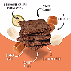 Bantastic Brownie Keto Snack, Salted Caramel Crisps - Crunchy Thin, Naturally Sweet Sugar Free Brownies Snack, Gluten Free, Low Carb, Dairy Free, 3 Oz Ea (Pack of 2)