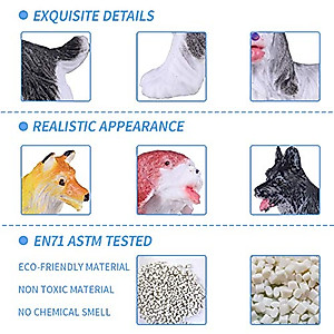 Flormoon Animal Figure - 12pcs Cute Mini Puppy Figurines - Hand Painted Emulational Dog Figurines Toy Set,Bona Puppy, Golden Retriever etc - Christmas Birthday Gift for Kids Toddlers