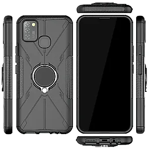 Kukoufey Case for Infinix Smart 5 Case Cover,360°Rotatable Kickstand Dual Layer Shockproof Case for Infinix Hot 10 Lite X657B / Smart 5 Case Black