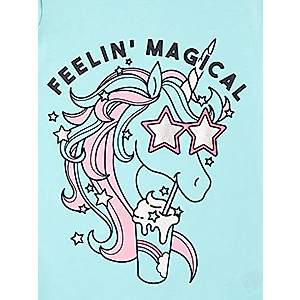 Amazon Essentials Toddler Girls' Long-Sleeve Tunic T-Shirts (Previously Spotted Zebra), Pack of 2, White Doodles/Unicorn, 2T