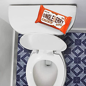 GearsOut Dingleberry Wipes Pocket Size Novelty Moist Towelettes for Teen Boys Mens Stocking Stuffers Funny Poop Humor Gifts Present Unscented, Orange, 15 Count (Pack of 1)