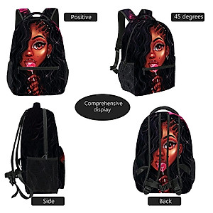 GALIRVC African Black Girl Bookbag Cute Backpack Casual Schoolbag for Teens Girls Students School Outdoor 17 Inch