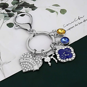 UJIMS SigmaRho Inspired Sorority Jewelry SigmaRho Poodle Plush Ball Charm Keychain Greek Gift (Finer 22 Zipper)