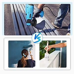 Tilswall Paint Sprayer, Electric Paint Gun with 1300ml Detachable Tank max 1200ml/min, 3 Spray Patterns, 3 Nozzle Sizes for Fence, Cabinet, Home Painting Blue