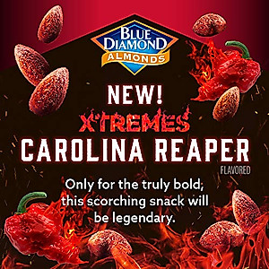 Blue Diamond Almonds XTREMES Carolina Reaper Flavored Snack Nuts, 6 Oz Resealable Cans (Pack of 1)