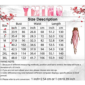 YMING Elegant Slit Cocktail Dress for Women Plain Party Long Maxi Dress Pk 3XL Pink