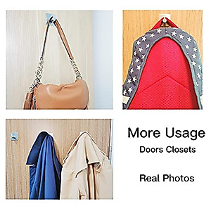 ANEWAY Adhesive Hooks,Durable Waterproof Stainless Steel Hooks for Bathroom,Kitchen,Home Doors,Walls,Closets – for Hanging Towel,Robe,Coat and Hat,4 Packs,Silver
