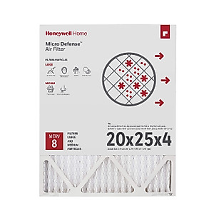 Honeywell Home MicroDefense AC Furnace Air Filter 20 x 25 x 4 MERV 12 (2 pk)