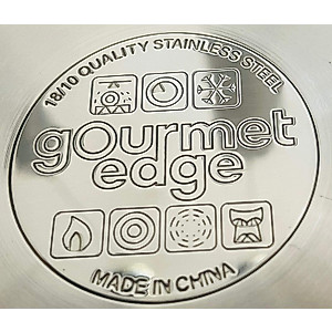 Gourmet Edge 16-Quart Stock Pot - Stainless Steel Soup Pots with Lid as Dishwasher and Oven Safe Cookware, Silver