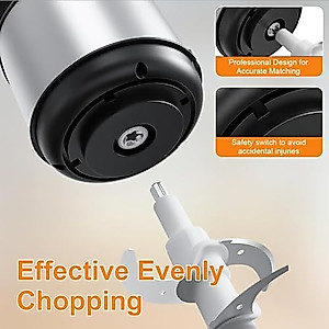 Food Processor, 500W Electric Meat Grinder Food Chopper With Two 8 Cup Bowls & 2 Bi-Level Blades, 2 Speed Kitchen Cutter For Vegetable, Onion, Garlic, Meat, Nuts, And Baby Food, Black (Black)