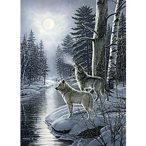 Cobble Hill 1000 Piece Puzzle - Wolves by Moonlight - Sample Poster Included