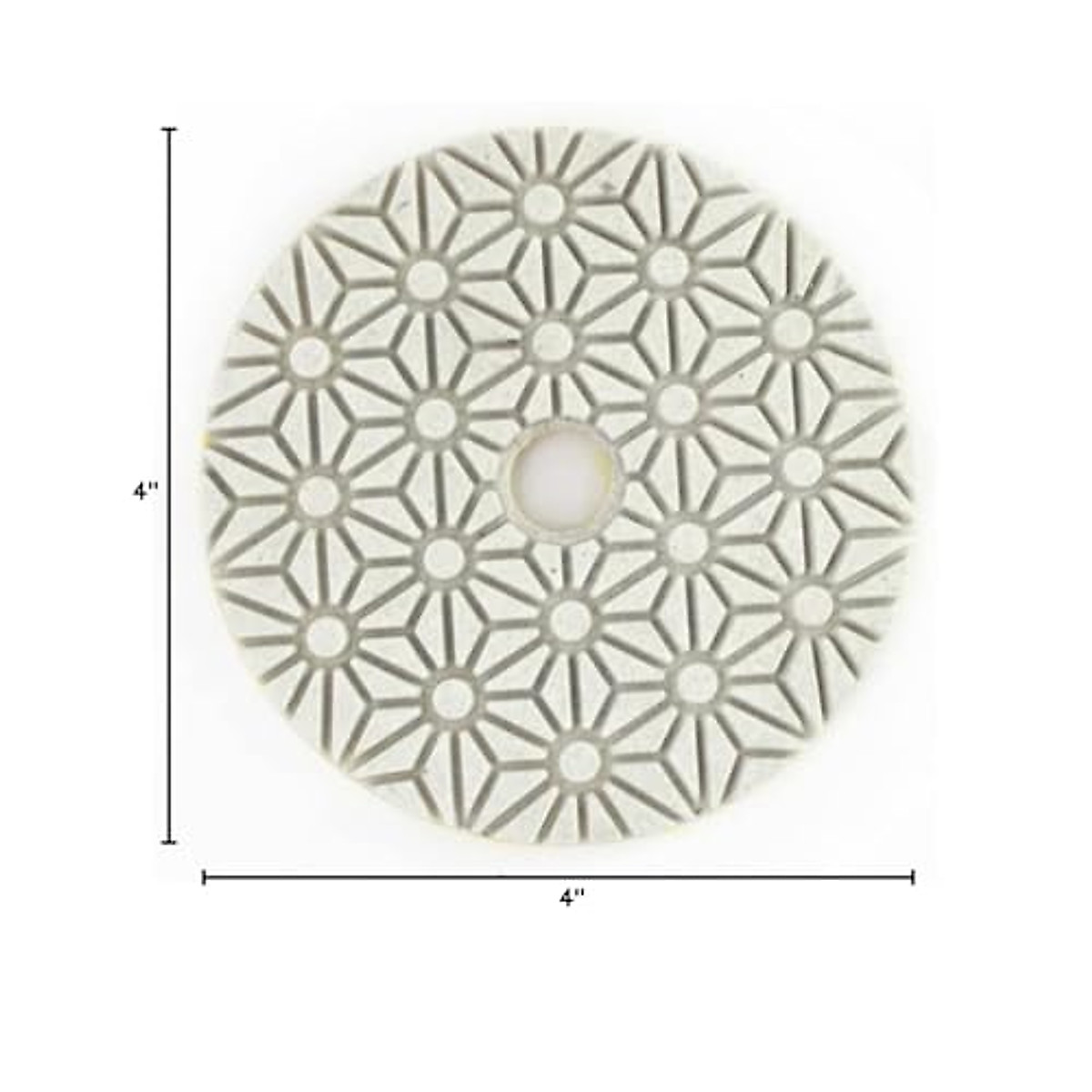 FINGLEE DT 4 inch 3 Steps Diamond Dry Polishing Pad Diamond Resin Discs for Granite Marble Quartz (5pcs Grit2)