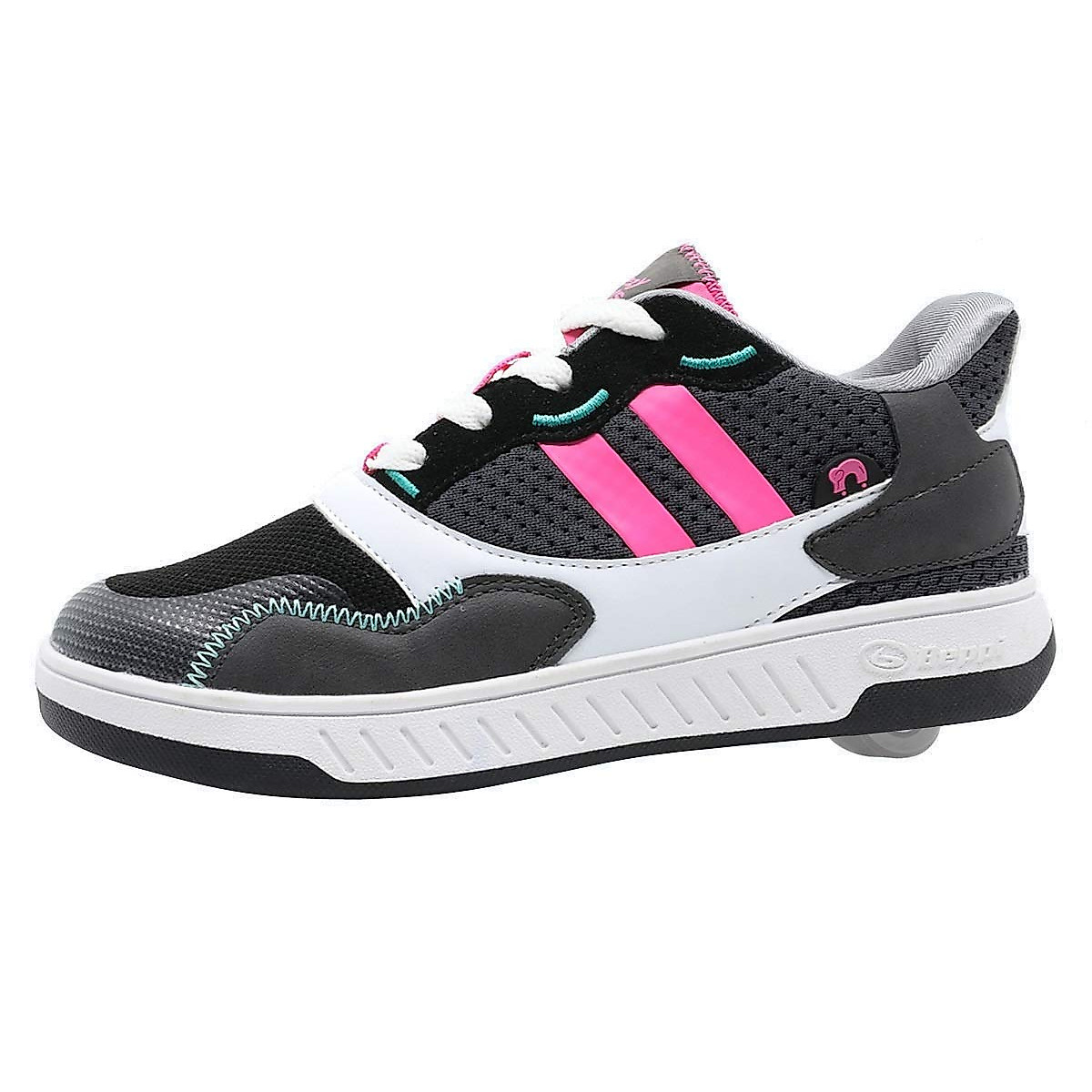 Beppi Roller Sneakers for Girls & Boys –Skate Shoes with Wheels Black/Pink