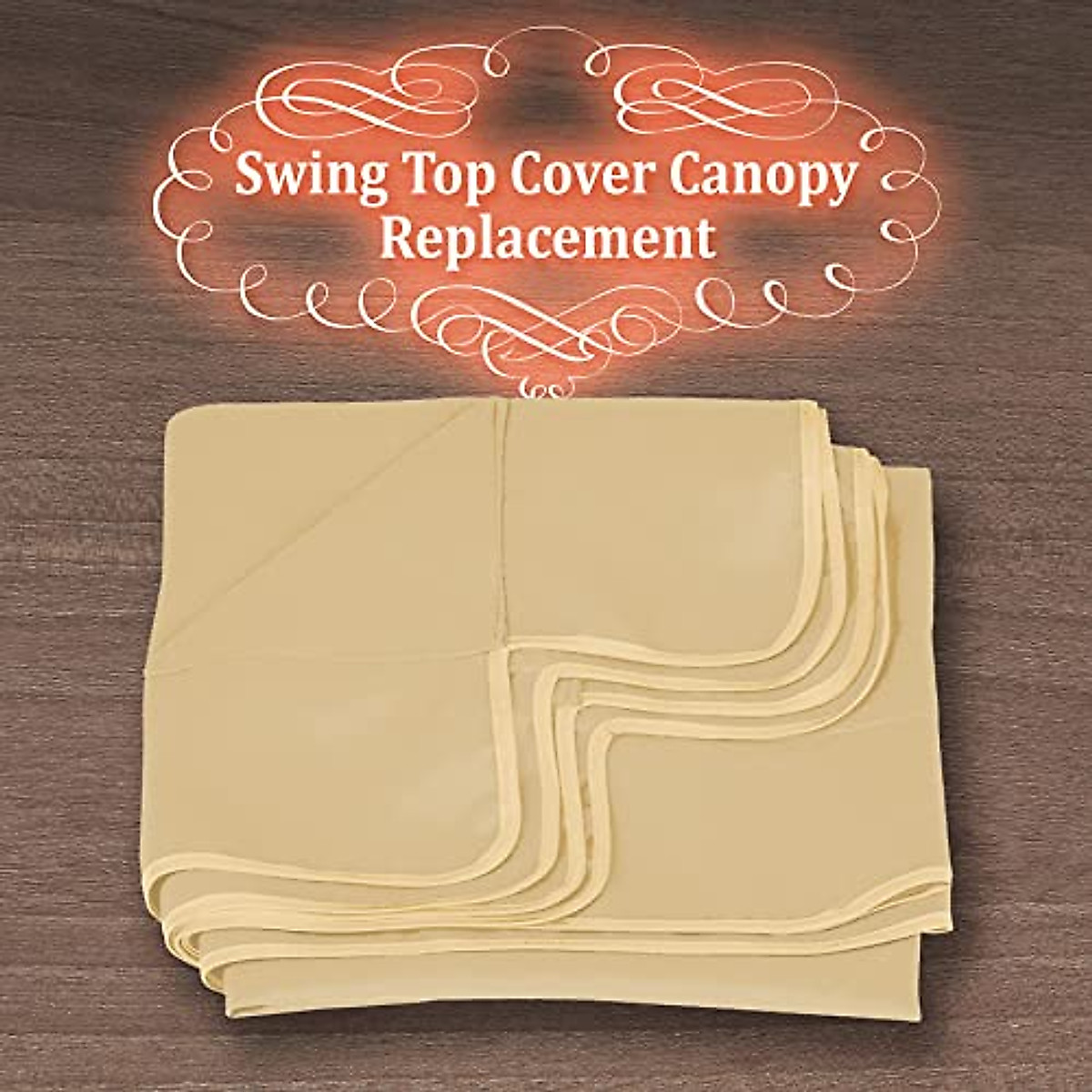 YardGrow 65''x45'' Patio Swing Canopy Replacement Cover Swing Replacement Canopy Top Cover Garden Outdoor Patio, Canopy ONLY (Beige)