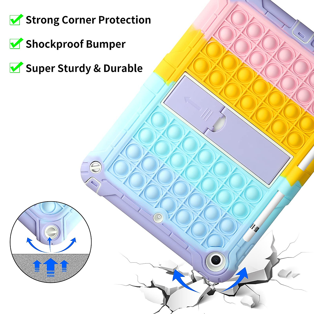 JAKPDE for iPad 9.7 Case,iPad Pro 9.7 Case with Kickstand,iPad 5 Case iPad 6 Case with Pencil Holder Case Protective Cover for iPad Pro 9.7/ air 2/iPad 6/ iPad 5 2017/iPad 6 2018