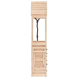 GOLINPEILO Playhouse with Climbing Wall Solid Wood Pine, Garden Play Set with 1 Play Tower and 1 Climbing Wall, Modern Outdoor Backyard Children's Climbing Wood Playground Playset,-4579