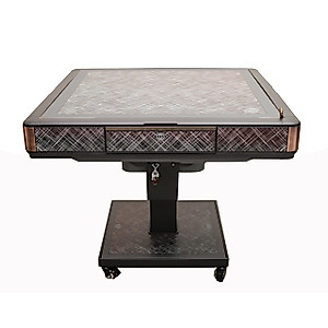USA MJ Table 40mm Folding Automatic Mahjong Table with Wheels Drawers, Comes 2 Sets Tiles (Blue & Green) & 1 Table Dust Cloth Save Time Play More!! 40mm 中号麻將牌