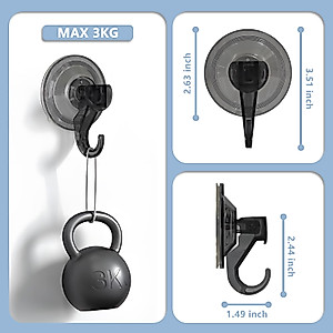 CozyBlue Suction Cup Hooks for Shower and Kitchen 3 Packs Heavy Duty and Easy to Removable