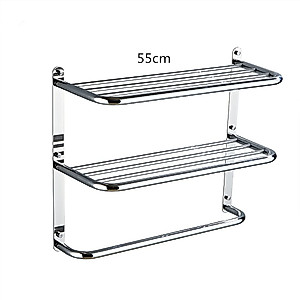 Towel Rack Bathroom Towel Rack, Bath Towel Bar, Chrome Three Tier Towel Hanger, SUS 304 Towel Holder Fixed Bath Towel Holder Bath Shelves Towel Rail Towel Shelf