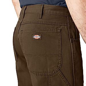 Dickies Men's Relaxed Fit Straight-Leg Duck Carpenter Jean, Brown, 36W x 30L