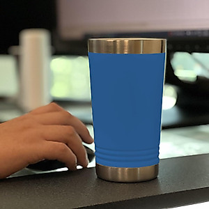 LaserGram 16oz Vacuum Insulated Pint Tumbler, Dragon, Personalized Engraving Included (Dark Blue)