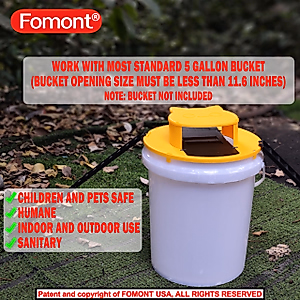 Fomont 2024 New Upgraded Bucket Lid Mouse Trap-Metal Bait Cage-Auto Reset-5 Gallon Bucket Fit-Humane-Indoor Outdoor-Rat Trap