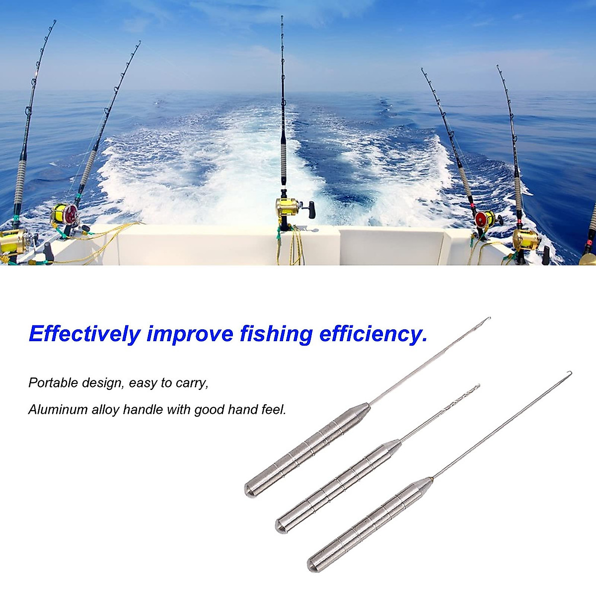 OUKENS Fishing Reels and Fishing Maintenance Tools Fishing Baiting Rig, Fishing Bait Needle Set 3 in 1 Combo Set Aluminium Alloy Carp Fish Drill Tackle